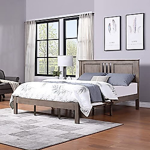 Christopher Knight Home Valentina Acacia Wood Queen Bed Platform, Gray