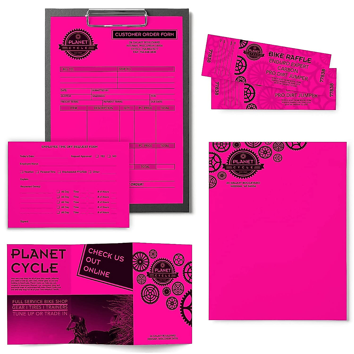 Neenah Astrobrights Color Paper, 8.5” x 11”, 24 lb/89 GSM, Fireball Fuchsia, 500 Sheets (21688)