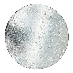 12 Inch Cake Drum, Silver Round Boards Cardboard for Wedding Birthday Party (1/2 Inch Thick, 5 Pack) - Fully Wrapped Edges - PACKIN WAY