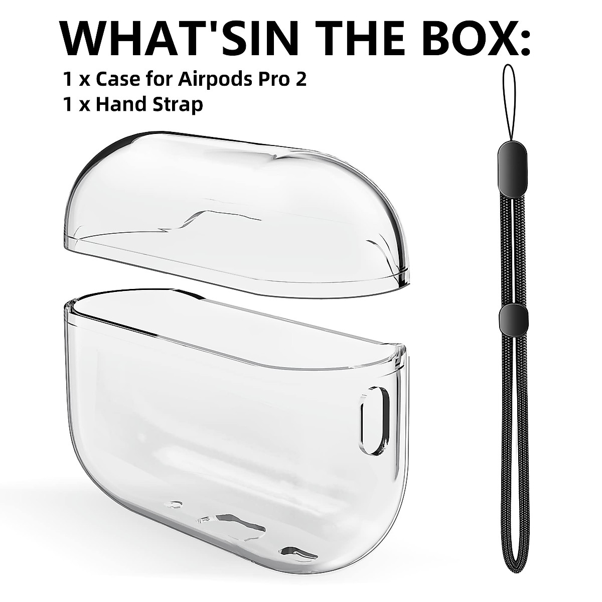 Airpods Pro 2nd/1st Generation Case Cover, Compatible with Airpods Pro Case 2nd Gen USB C Charging Port,with Lanyard [Front LED Visible] Compatible with AirPods Pro 2nd Generation (Clear White)