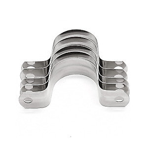 Jersvimc 16Pcs 1 1/4 Inch Stainless Steel Conduit Clamps, Two Hole Strap U Bracket Rigid Pipe Strap Metal U Clamp Conduit Strap Tension Clips U-tube Clamp Heavy Duty