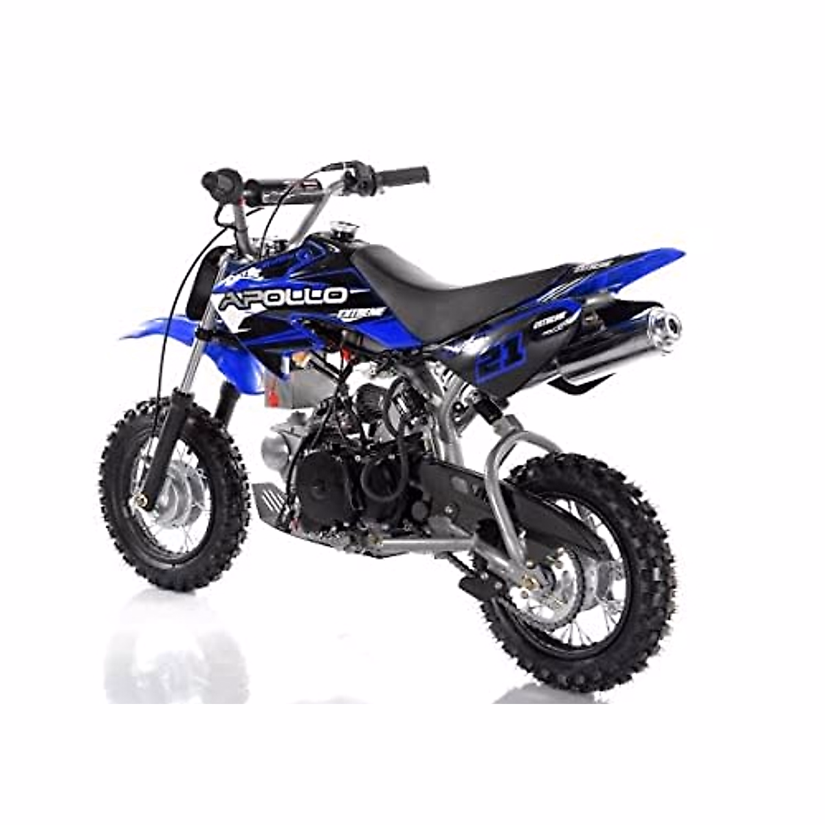 HHH Apollo AGB 21C Fully Automatic 70cc Dirt Bike DB21 Gas Medium Size 10 inch Tires Small Dirtbike for Kids and Youth (Blue Color)