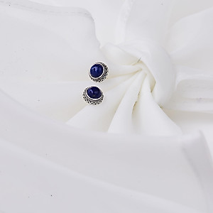 Small Genuine Black Onyx 925 Sterling Silver Hypoallergenic Stud Earrings Jewelry for Women Trendy Western Antiqued Sterling Silver Handmade Birthstone Earring Jewelry Best Gift for Women Her keenove