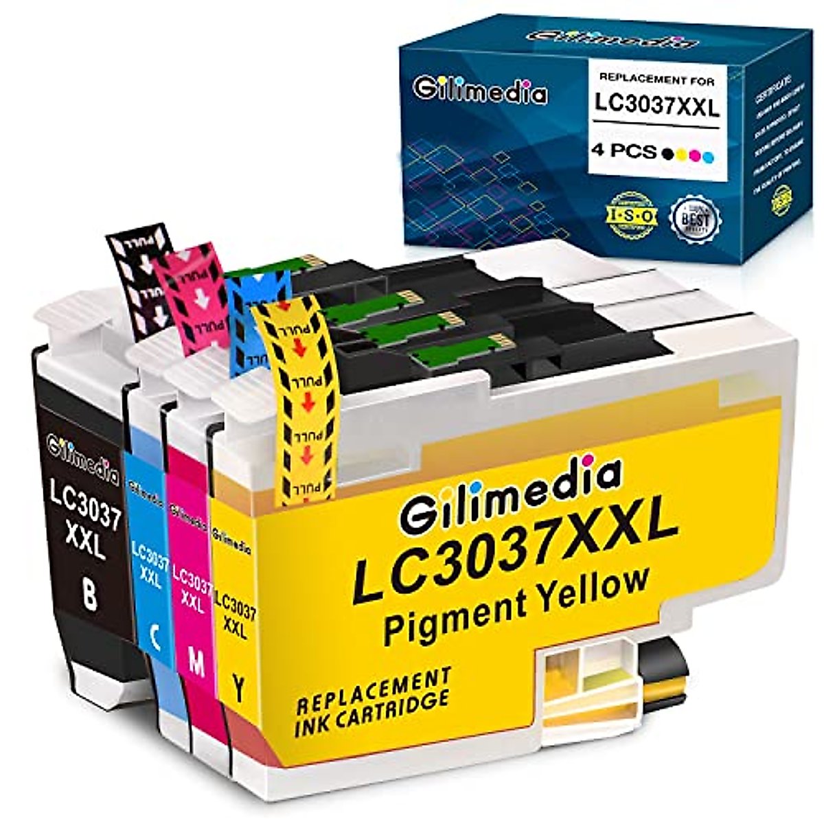 Compatible LC3037 Ink Cartridges Replacement for Brother LC3037XXL 3039 Work with MFC-J6945DW MFC-J6545DW MFC-J5845DW MFC-J5945DW Printer (BK C M Y)- 4 Packs