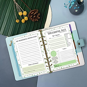 Harphia 2023-2024 A5 Daily Planner Refills Paper, 8.26'x5.5'' Undated Budget Planner Insert Refillable180 pages 6-Rings Journal Paper Refill, Daily Loose-leaf Journal Budget Paper, Double-sided