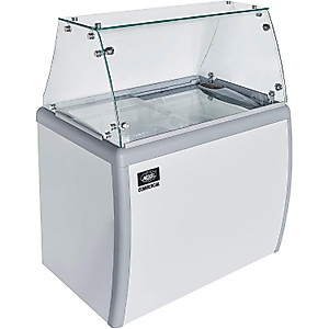 Global Industrial Ice Cream Dipping Cabinet w/Sneeze Guard Cover, 39"W