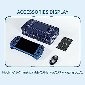HMNY Handheld Game Console with 30000 Classical Games, 5.5 Inch HD Screen, HDMI Interface, Support Various Emulators (16G+128G)