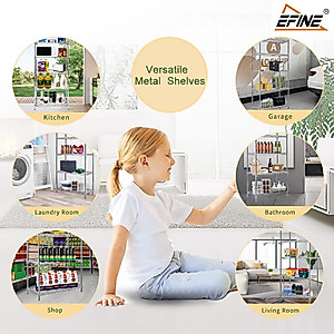 EFINE Chrome 5-Shelf Shelving Unit with Shelf Liners Set of 5, Adjustable, Steel Wire Shelves, 150lbs Loading Capacity Per Shelf, Shelving Units and Storage for Kitchen and Garage (30W x 14D x 60H)