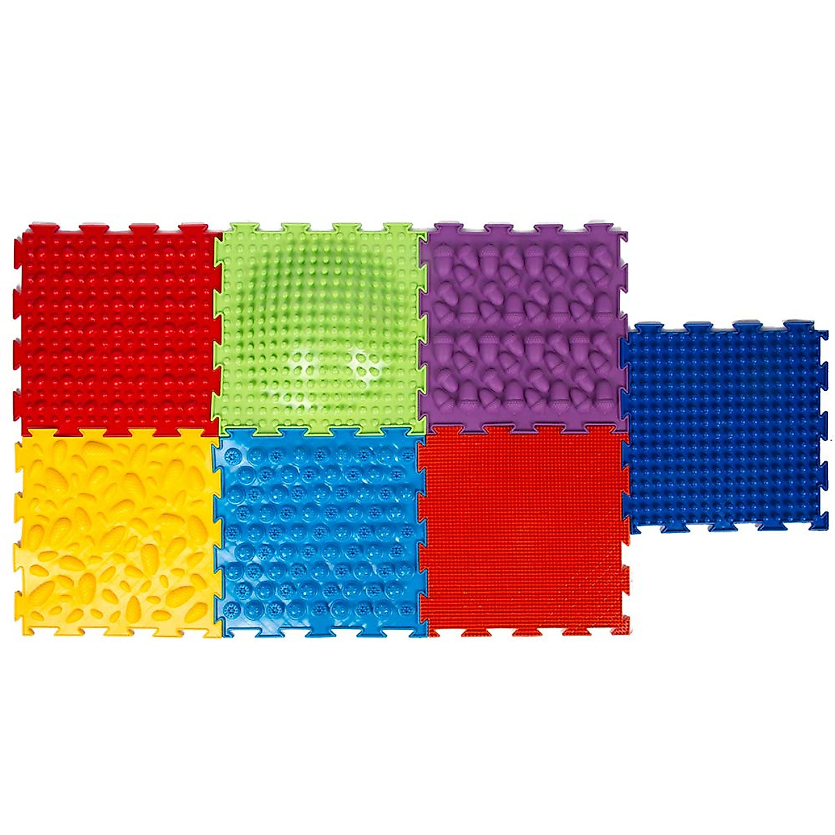Rainbow Set of Sensory Mat Massage Game Mats for Kids Orthopedic Massage Puzzle Floor mats