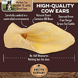 Premium Cow Ears For Dogs, Thick Cut & All-Natural Whole Ears, 100% Grass Fed Beef, No Additives Or Hormones, Safe Rawhide Alternative, Great Dog Treat Alternative To Pig Ears, Bully Sticks, Dog Bones