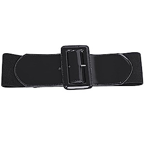 GRACE KARIN Women's Stretchy Belt 1950s 3 Inch Wide Elastic Belts Black M