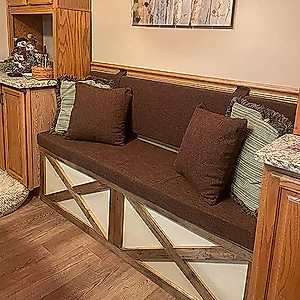 Vlimus Custom Bench Seat Bay Window Cushions Indoor Outdoor Furniture Cushion Replacement 75D Upholstery Foam Non Slip Backing for Sofa Chairs Patio Garden