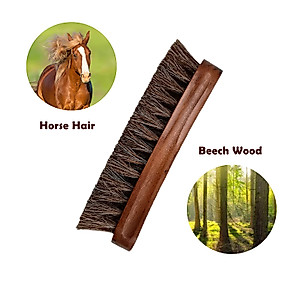 Let1be Horsehair Shoe Shine Brush,Polishing Cleaning Brush for Leather Shoes Boots Handbags Sofa,5.9*1.77*1.57 inch