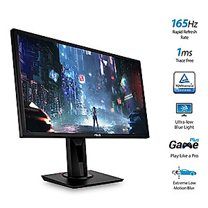 ASUS VG248QG 24" G-SYNC Gaming Monitor 165Hz 1080p 0.5ms Eye Care with DP HDMI DVI,Black