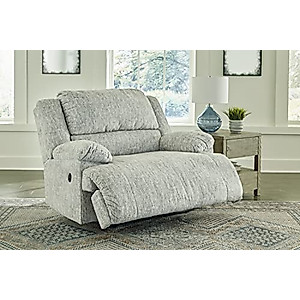 Signature Design by Ashley McClelland Transitional Zero Wall Wide Seat Recliner, Light Gray