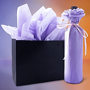 Hi Sasara 30 Sheets Metallic Purple Tissue Paper,28 x 20 Inch,Purple Tissue Paper for Gift Bags,Purple Gift Wrapping Tissue for Halloween,Christmas,Wedding,Birthday,Arts Crafts