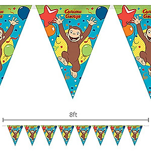 Unique Party Decorating Kit | Curious George | 7 Pcs, 96" X 11", Multi