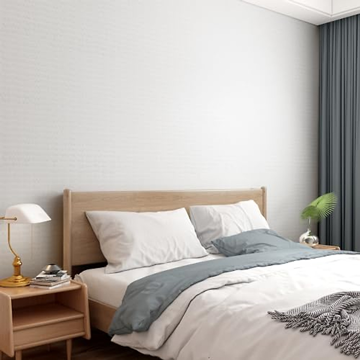 Decotalk White Contact Paper for Cabinets 17.7"x120" Textured Wallpaper White Contact Paper Removable Wallpaper for Walls Woven Fabric Textured Wallpaper Peel and Stick Contact Paper White