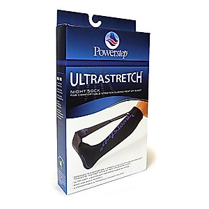 Powerstep Unisex-Adult UltraStretch Night Sock, Black, Regular