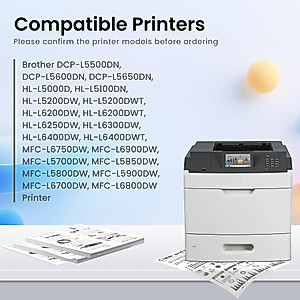 GREENBOX Compatible Toner Cartridge Replacement for Brother TN850 TN-850 TN-820 TN820 for Brother DCP-L5500DN DCP-L5600DN MFC-L5700DW HL-L5000D MFC-L5800DW MFC-L5850DW HL-L5100DN Printer (4 Black)