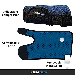 RiptGear Carpal Tunnel Wrist Brace Support - Adjustable Wrist Brace for Women and Men - Hand & Wrist Splint Compression Support for Tendonitis Wrist Brace for Carpal Tunnel - Right Hand