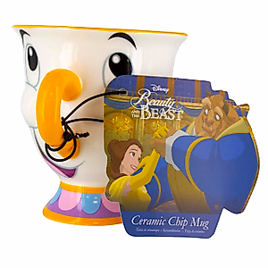 Disney Beauty and the Beast Offical Licensed Chip Tea Cup by Paladone, 9oz Ceramic Coffee Mug a Disney Princess Collectible Novelty Gift