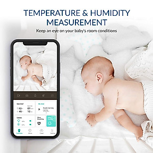 KAMI by YI Smart Baby Monitor with Camera and Audio, Encrypted WiFi HD Video, Sleep Tracking, Night Vison and Light, 360° Speaker, Room Temperature & Humidity Sensors, Works w/Alexa & Google