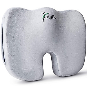 Aylio Lower Back Relief Cushion - Butt and Hip Support Cushion for Office Chair - Ergonomic Tailbone Pillow Promotes Healthy Posture - Coccyx Sciatica Seat Cushion
