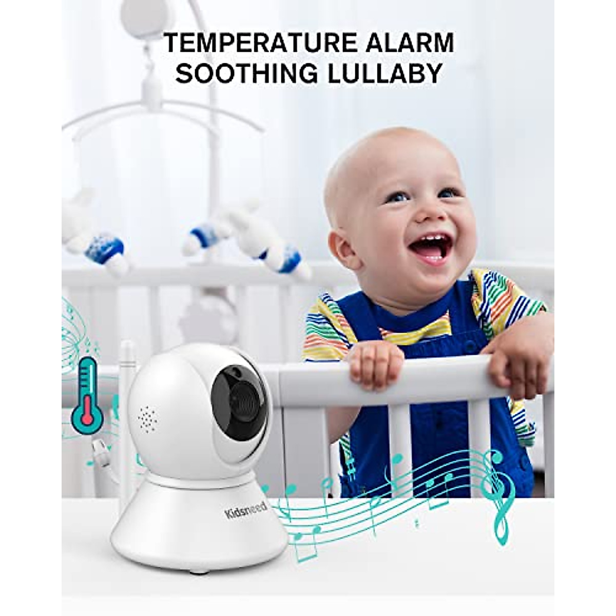 Baby Monitor with Camera and Audio - 3.5 Inch Video Baby Monitor with Remote Control Pan& Tilt &Zoom Camera, Two-Way Audio, Night Vision, VOX Mode，Temperature Monitoring, Lullabies, 960ft Long Range