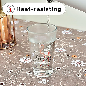LOHASCASA Vinyl Tablecloth for Rectangle Table Cloth Cover Farmhouse Summer Vinyl Oilcloth Plastic Waterproof Spillproof Wipeable PVC Tablecloths for Kitchen Table 54 x 70 Tan Flowers
