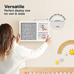 Baby Picture Frame, Ultrasound Picture Frames with Felt Letterboard - Baby Photo Frame, Sonogram Picture Frame,Baby Keepsake, Sonogram Picture Frame, Baby Photo Frame, Baby Shower Gifts (Alpine White)