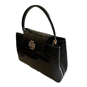 Tory Burch Britten Embossed Small Satchel/Crossbody Bag 141043 Black 001