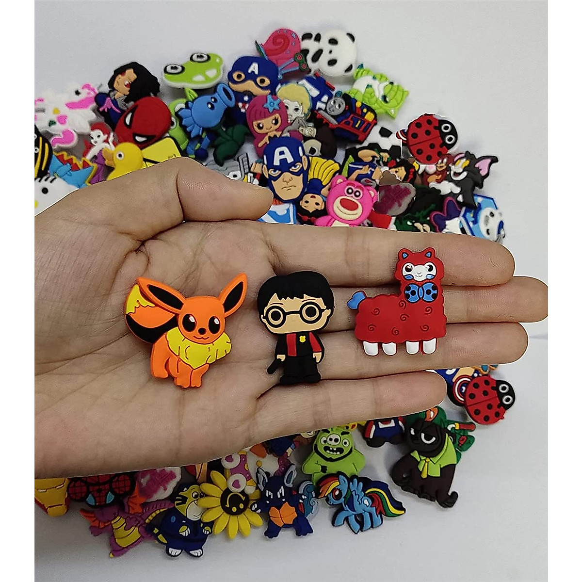 BAOBAOYU 20 50 100pcs PVC Random Different Shoe Charms for Shoe and Wristband Bracelet Decoration Party Gifts (20PCS)