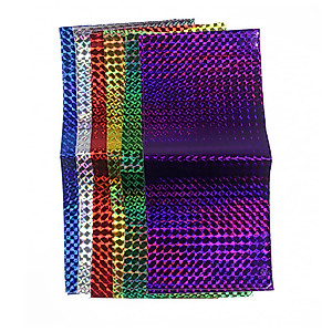 Greatfishing 12PC Mixed Colors Holographic Fish Scale Lure Sticker Film Fly Tying Rainbow Flash Film Jig Squid Jig Lure DIY Material
