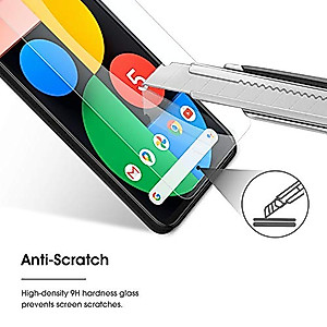OMOTON [3 Pack] Screen Protector for Google Pixel 5 - Tempered Glass/Alignment Frame/Anti Scratch Screen Protector for Google Pixel 5
