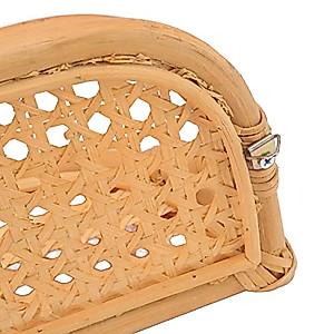 Aqur2020 Rattan Wall Shelf, Wall Mounted Floating Shelf Towel Rack Holder for Bedroom, Living Room, Bathroom, Kitchen, Office Decor