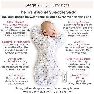 SwaddleDesigns Transitional Swaddle Sack with Arms Up Half-Length Sleeves and Mitten Cuffs, Tiny Hedgehogs, Small, 0-3mo, 6-14 lbs (Better Sleep for Baby Boys, Baby Girls, Easy Swaddle (Pack of 2)