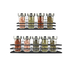 Shower Caddy Basket Shelf, Bath Accessories , Shampoo Holder Organizer No Drilling Wall Mounted Adhesive Bathroom Storage Black Stainless Steel (Black) - 2 Pack