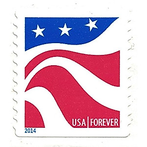 USPS Red White and Blue Forever Stamps - 100 Stamps