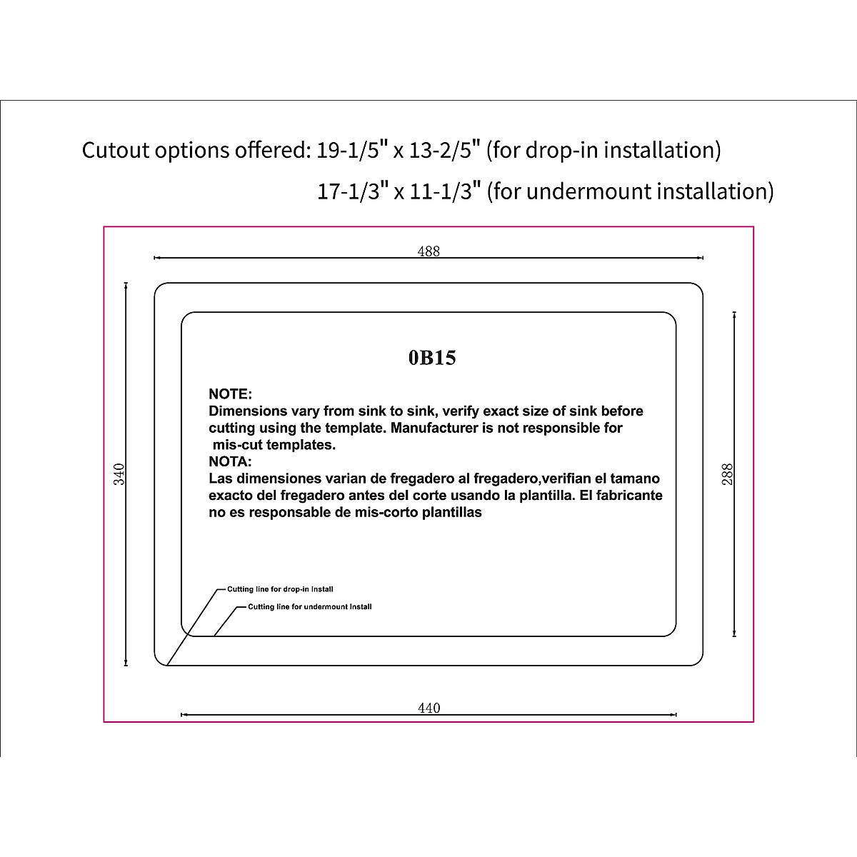 AMASHEN 20.5" x 14.4" Self-rimming Bathroom Sink Undermount or Drop-in Ceramic Vanity Basin with Overflow