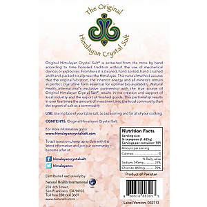 Original Himalayan Salt Crystal - Fine Granulated Culinary Salt for Cooking, Food Preparation and Health with 84 Trace Minerals - 2.2lb (1kg)