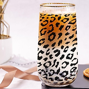 Brown UV DTF Cup Wrap Leopard Printed Rub on Transfers Stickers for Glass Cups Waterproof UV DTF Transfer Cup Stickers Decals for Crafts Ready to Apply Cup Wrap Adhesive Vinyl