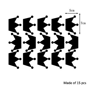 ufengke 15-Pcs 3D Silver Princess Crown Mirror Effect Wall Decals,Children's Room Nursery Removable Wall Stickers Murals