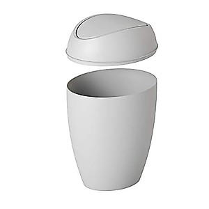 Umbra Twirla, 2.4 Gallon Trash Can with Swing-top Lid, Gray