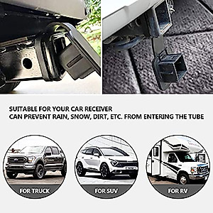 Trailer Hitch Cover Plug Cap Insert Fits 2" Receivers Black Receiver Tube Hitch Plug for RV SUV and Cars