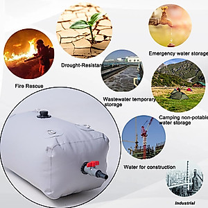 Bathtub Water Storage Bladder, Emergency Large Storage Containers, Portable Water Tanks for Camping, Garden, Outdoor, RV and Emergency Water Storage（29gal,Grey