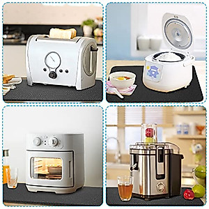 Heat Resistant Mats For Countertop 2 Pcs - Coffee Mat Heat Resistant Mat Kitchen Counter Protector Pad with Appliance Slider Function for Air Fryer, Microwave, Coffee Maker, Toaster