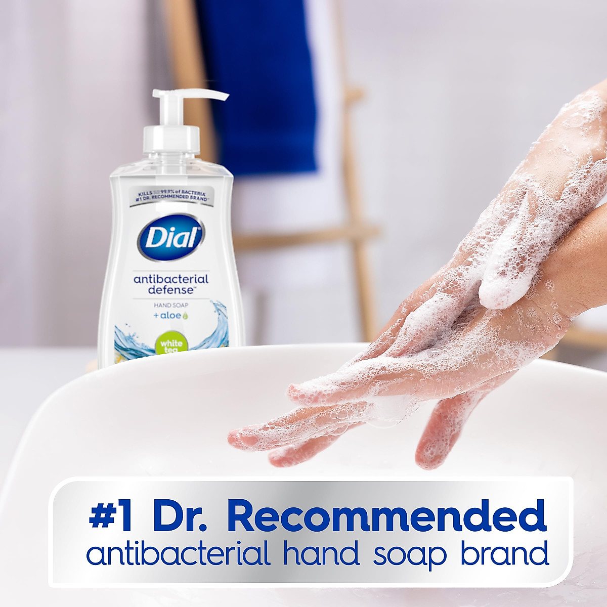 Dial Antibacterial Liquid Hand Soap, White Tea, 11 fl oz (Pack of 4)
