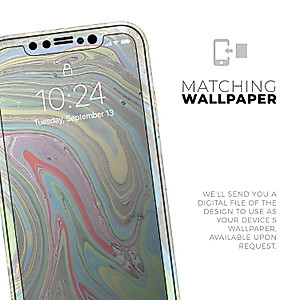 Design Skinz Marbleized Swirling Colors v2 - DesignSkinz Protective Vinyl Decal Wrap Skin Cover Compatible with The Apple iPhone 7 Plus (Full-Body, Screen Trim & Back Glass Skin)