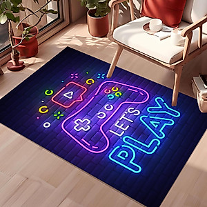 Osimiccp Gamer Rug for Boys Room 2'x3' Non-Slip 3D Cool Printed Gaming Rug for Boys Room,Game Room,Living Room,Bedroom Area Rug Home Decor
